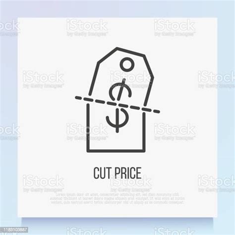 컷 가격 얇은 라인 아이콘 특별 제공 현대 벡터 그림입니다 가격에 대한 스톡 벡터 아트 및 기타 이미지 가격 감소 광고 Istock