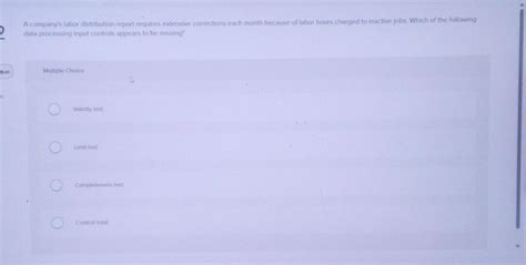 Solved A Companys Labor Distribution Report Requires