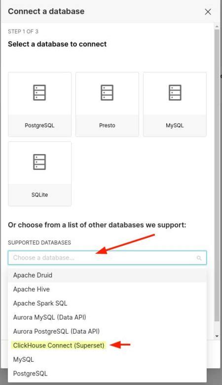 Apache Superset Clickhouse Connection Как создать подключение