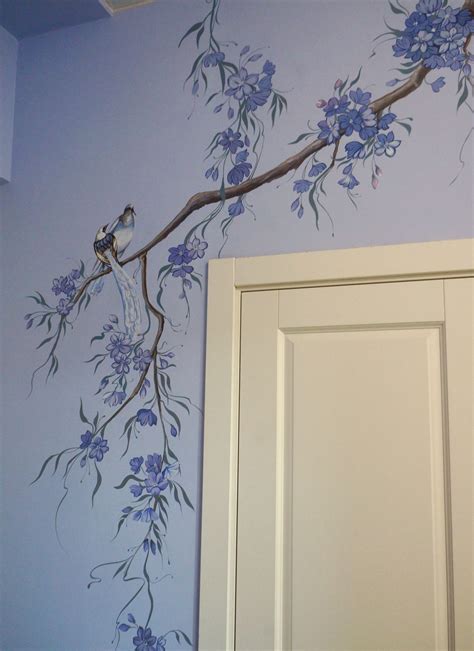 Роспись стен Цветы и птицы в интернет магазине на Ярмарке Мастеров Декор Москва доставка