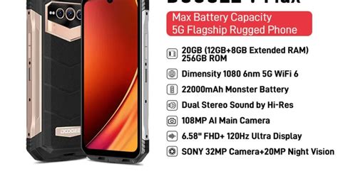 Doogee V Max Waterproof Rugged G Smartphones Octa Core Gb Gb Inch Cell Phone Mp