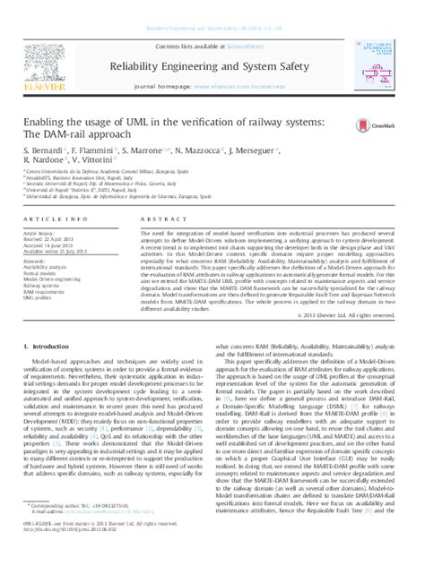 Pdf Enabling The Usage Of Uml In The Verification Of Railway Systems