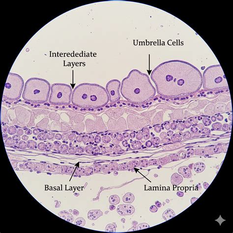 Transitional Epithelium Under The Light Microscopic Veiw
