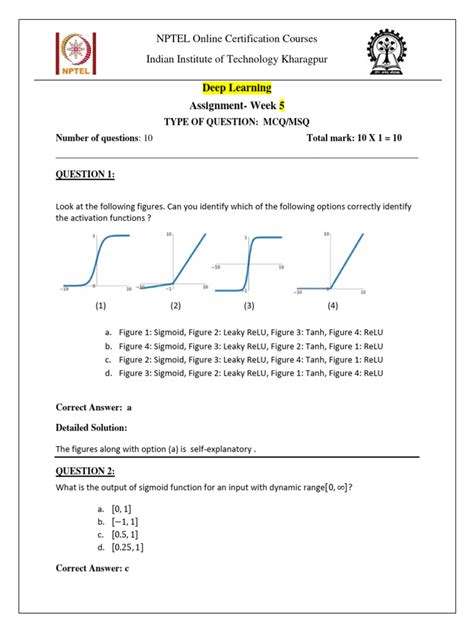 Dl Assignment 5 Solution Pdf Artificial Neural Network Cognitive Science