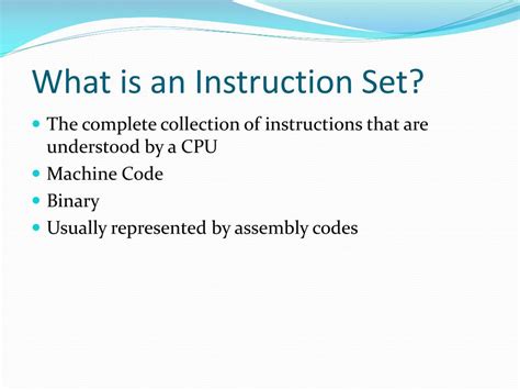 PPT Chapter Instruction Sets Characteristics And Functions PowerPoint Presentation ID