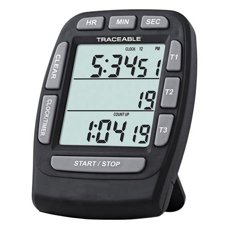 TRACEABLE 7 8 In X 3 3 8 In X 2 1 2 In 7 8 In Overall Dp Triple Display Digital Clock Timer