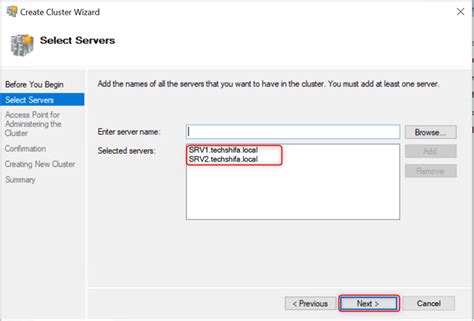 Install And Configure Two Node Failover Cluster