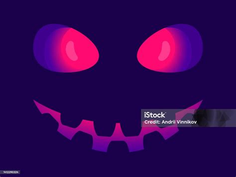 빛나는 눈을 가진 할로윈 무서운 얼굴 호박에 새겨진 사악한 무서운 눈 할로윈 잭 오 랜턴 인사말 카드 배너 및 휴일 초대장을위한 디자인 벡터 일러스트 레이 션 10월에 대한