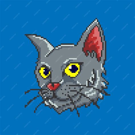 고양이 픽셀 아트 프리미엄 벡터