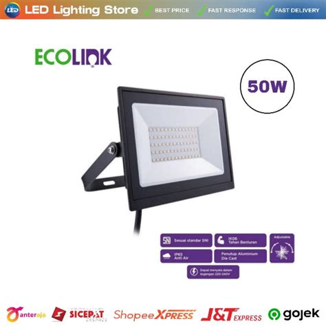 Jual Lampu Sorot LED Tembak 50W Watt ECOLINK Putih 6500K Cool DayLight FL007 50W 865 Shopee