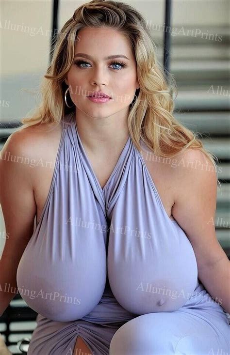 Blonde Model Photo Print Pretty Woman Huge Boobs Butt Long Legs Kk905