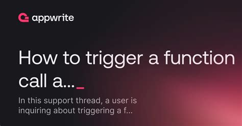How To Trigger A Function Call After A Bucket File Create Event Threads Appwrite