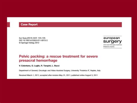 Presacral Venous Plexus Bleeding In Patients With Pelvic Fractures Ppt