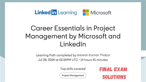 Project Management Free Certification By Microsoft And Linkedin Final