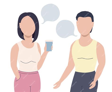 Premium Vector Dialogues Between Man And Woman Flat Vector Illustration