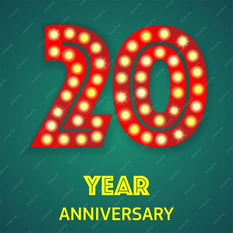 Premium Vector Twenty Year Anniversary Light Background