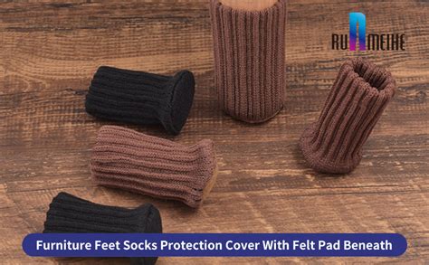 24 Pcs Stuhlsocken Rutschfeste Gestrickte Hochelastische Möbelbeinsocken Wiederverwendbare