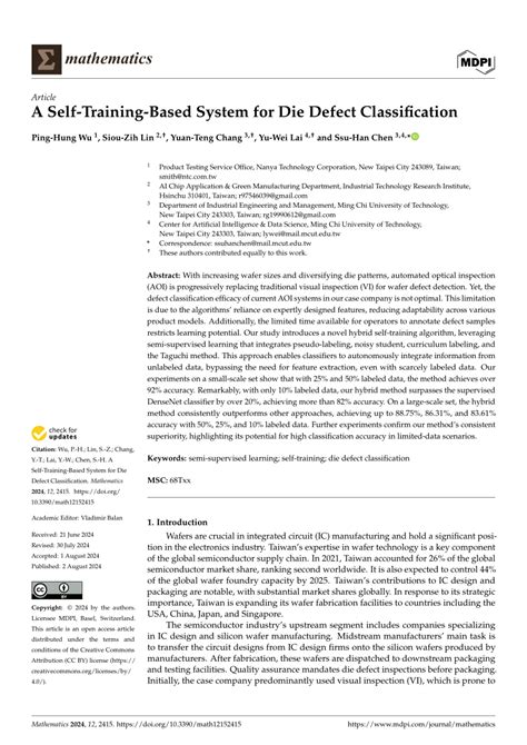 Pdf A Self Training Based System For Die Defect Classification