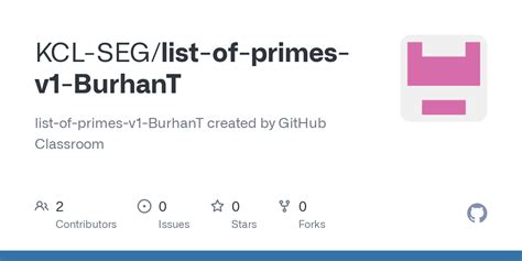 GitHub KCL SEG List Of Primes V1 BurhanT List Of Primes V1 BurhanT