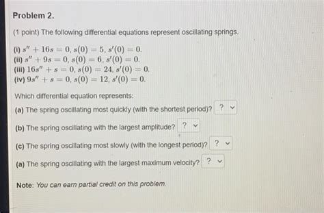 Solved Point The Following Differential Equations Chegg