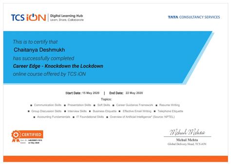 Chaitanya Deshmukh On Linkedin Learningeveryday Tcs Tcsnqt Tcsion