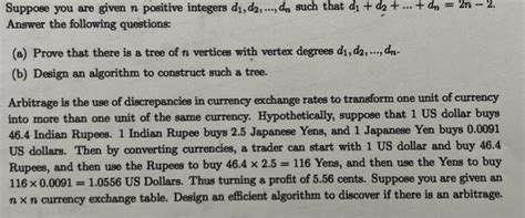 solved suppose you are given n positive integers d1 d2 … dn