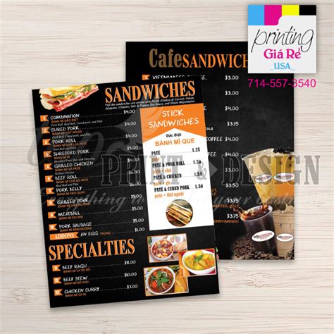 Single Menu Top Print And Design Affordable Printing Solutions