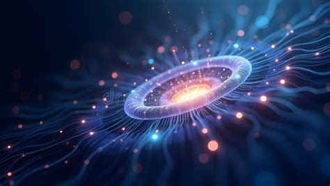 An Abstract Representation Of A Quantum Computer Processing Data With