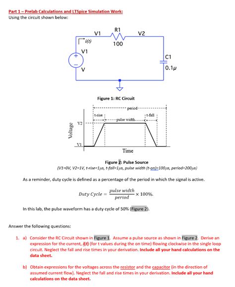 Solved Part Prelab Calculations And LTSpice Simulation Chegg