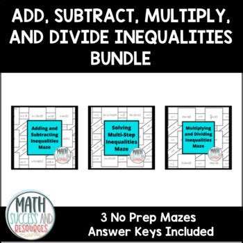 Add Subtract Multiply And Divide Inequalities Bundle TPT