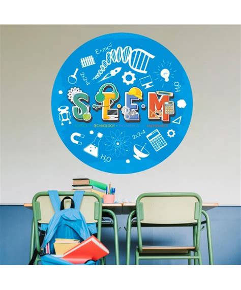 Стикер за училище с надпис Stem обозначаващ център Stem зона —