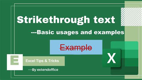 Strikethrough Text In Excel Basic Usages And Examples Youtube