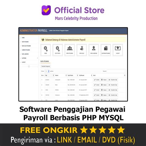 Jual Software Sistem Informasi Penggajian Pegawai Payroll Berbasis Php