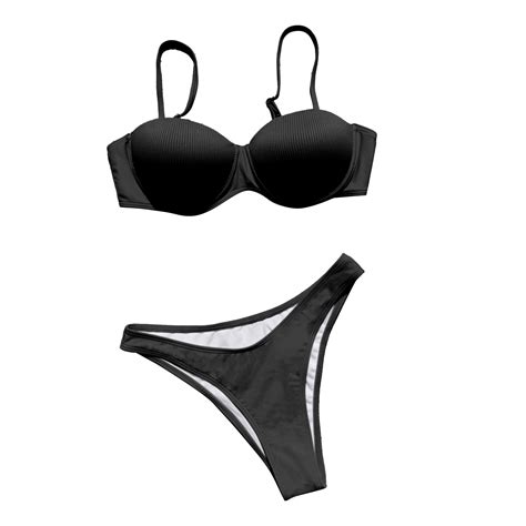 Xuapaodt Summer Two Piece Swimsuitwomens Solid Color High Waisted