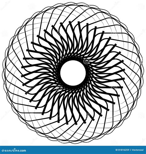 Abstract Geometric Spiral Element With Intersecting Lines Stock Vector Illustration Of Minimal