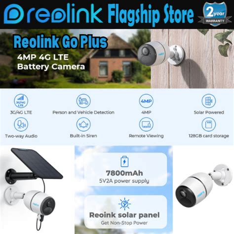 Reolink Go Plus 4g Lte Solar Security Camera Outdoor 4mp No Wifi With Sim Card Slot 2k Starlight
