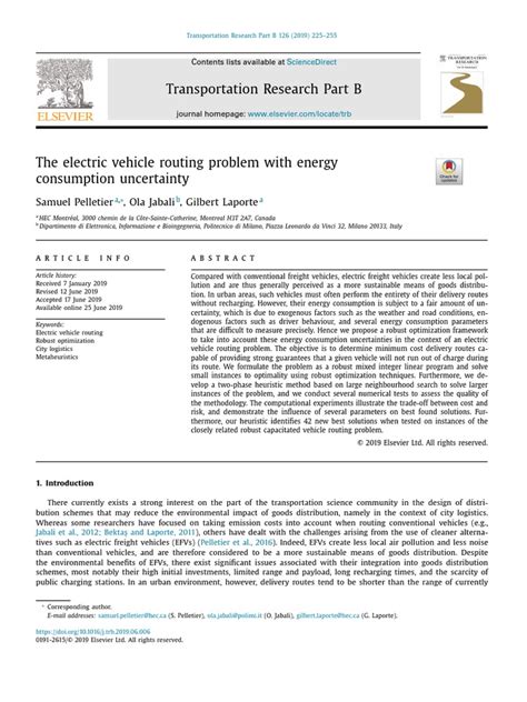 The Electric Vehicle Routing Problem With Energy Consumption