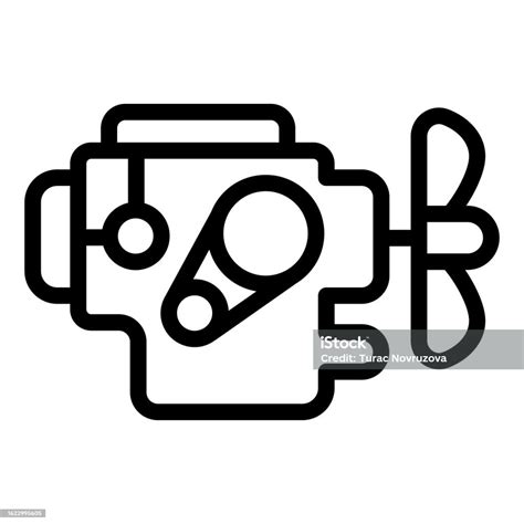 자동차 엔진 라인 아이콘입니다 자동차 모터 벡터 그림은 흰색으로 분리되어 있습니다 및 앱을 위해 설계된 자동 부품 개요 스타일 0명에 대한 스톡 벡터 아트 및 기타 이미지