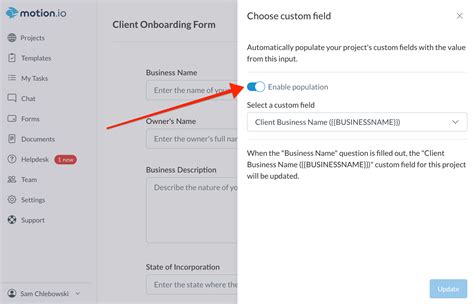 populate custom fields via form submissions knowledge base
