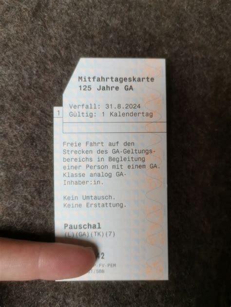 Ga Sbb Mitfahrtageskarte Neu Und Originalverpackt In Grenchen Für Chf 65 Mit Lieferung Auf