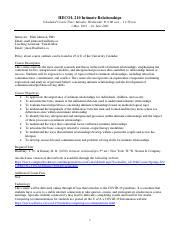 HECOL Intimate Relationships Course Overview Course Hero