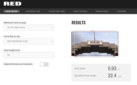 Red Digital Cinema Red 101 Understanding Sensor Crop Factors