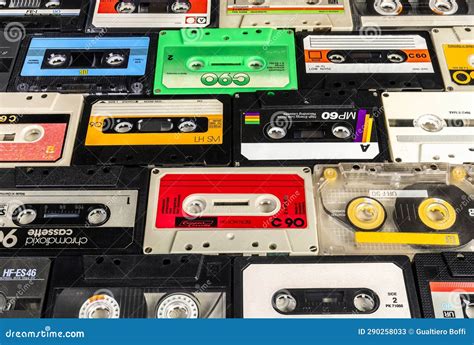 Used Vintage Audio Cassettes Various Types Stock Image Image Of Play