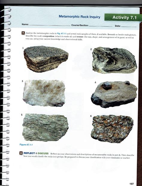 Solved Metamorphic Rock Inquiry Activity 7 1 Name Chegg Com