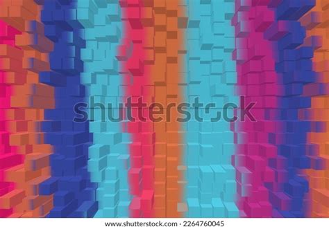 multicolored structure rectangles 2d effect stock illustration
