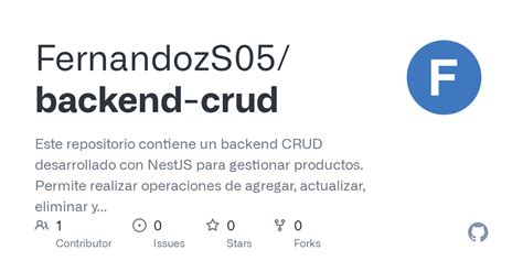 Github Fernandozs05backend Crud Este Repositorio Contiene Un Backend Crud Desarrollado Con