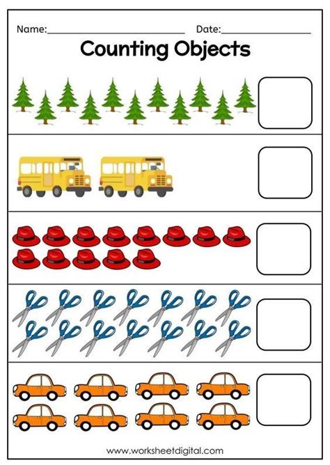 Counting Objects To 20 A Kindergarten Worksheet For Preschoolers And Ho… Counting Worksheets