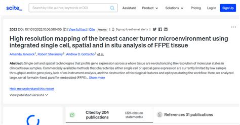 High Resolution Mapping Of The Breast Cancer Tumor Microenvironment Using Integrated Single Cell