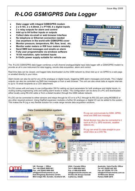 R LOG GSM GPRS Data Logger Omni Instruments