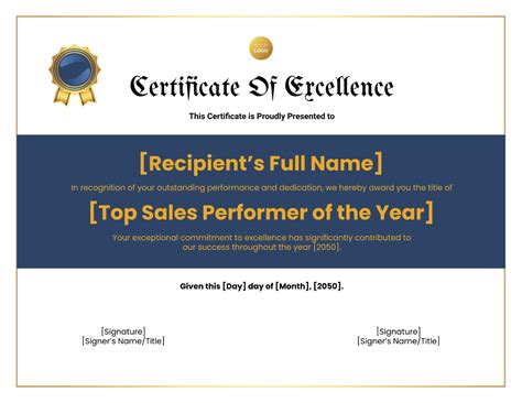 Outstanding Performance Certificate Template Free Performance Award